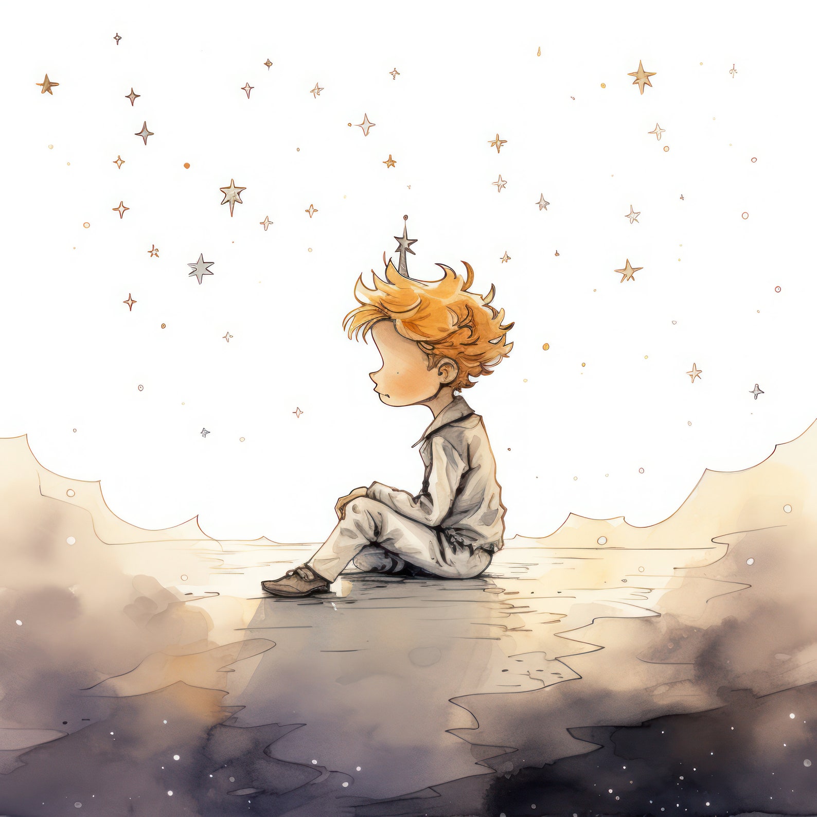 The Little Prince Digital Images Set, 22 Images in 4K, PNG Format, AI ...