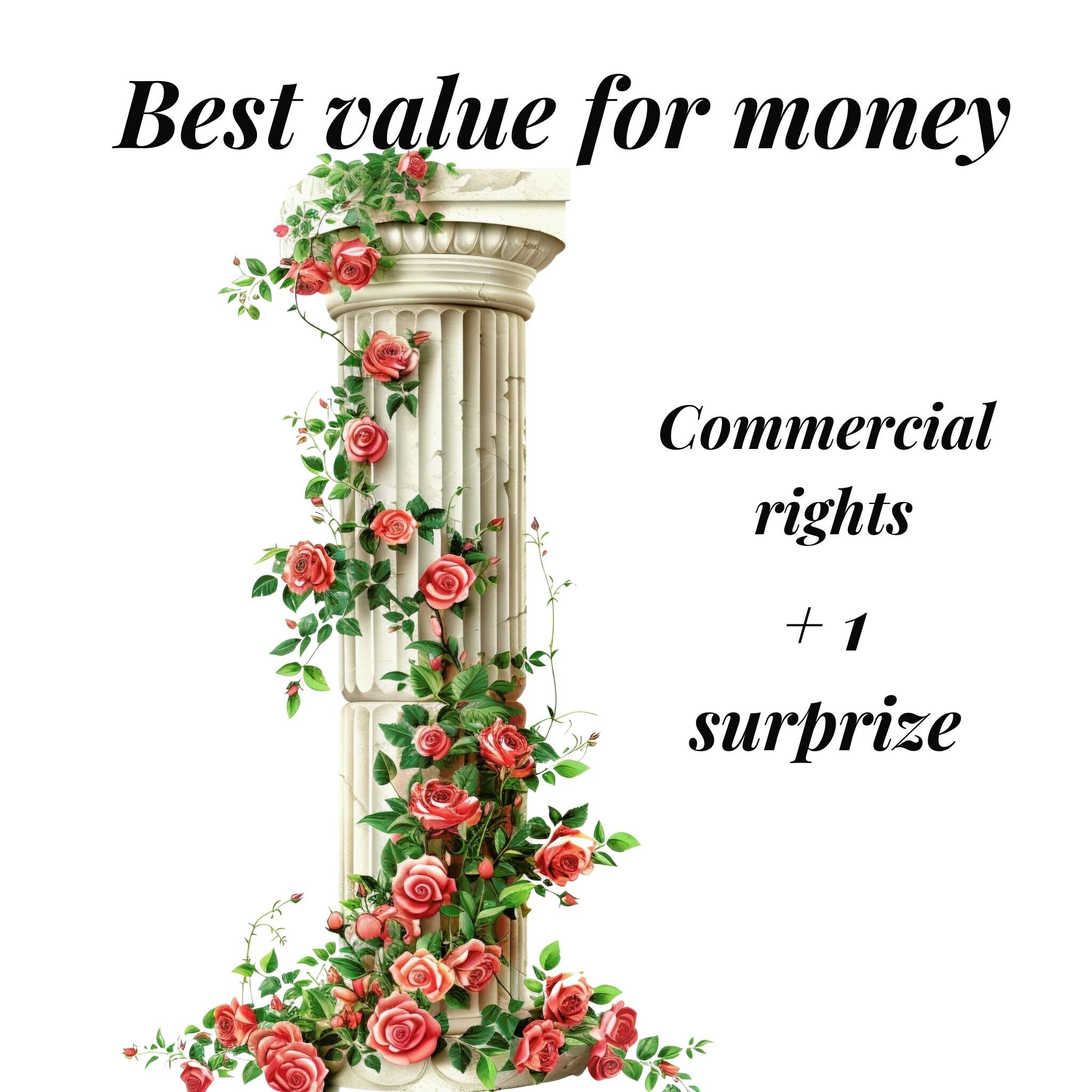 Greek Floral Column Clipart, 20 Digital Images in PNG Format for ...
