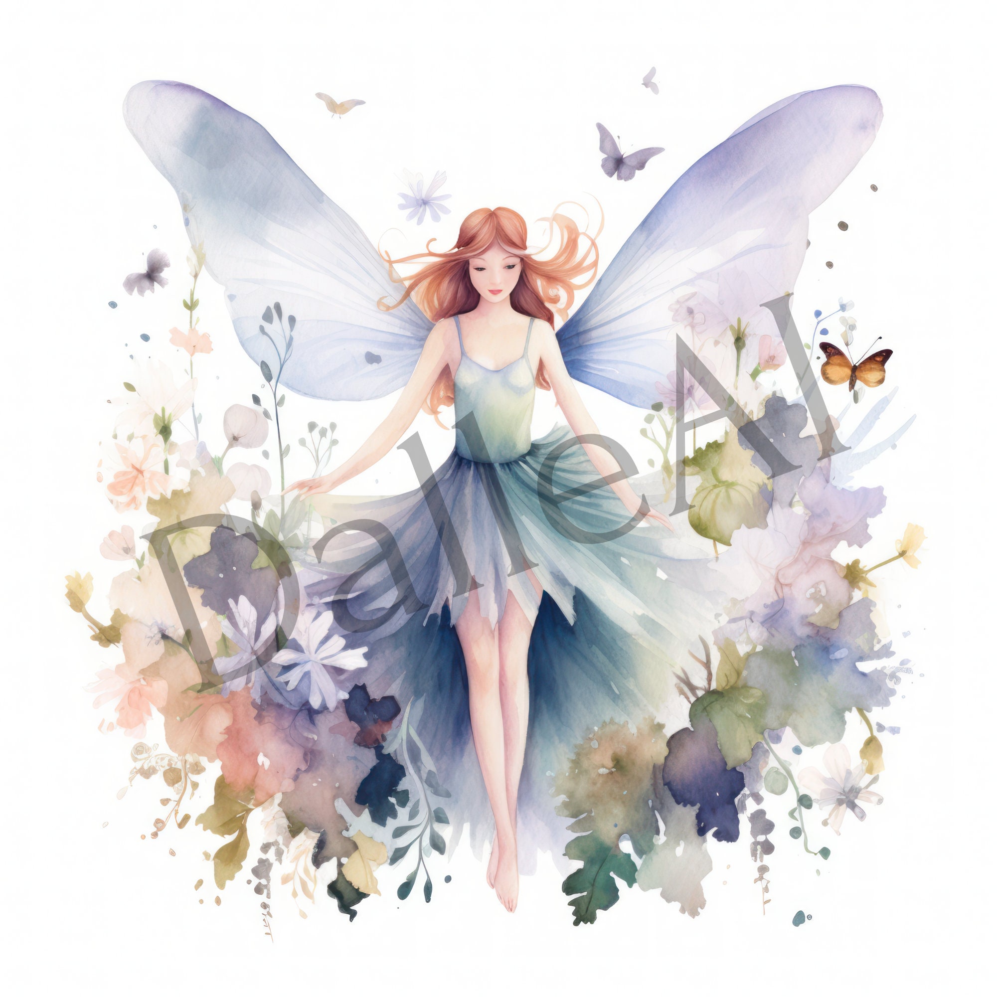 Watercolor Fairies Cute Fairy 16 PNG Downloadable Images Set - Etsy