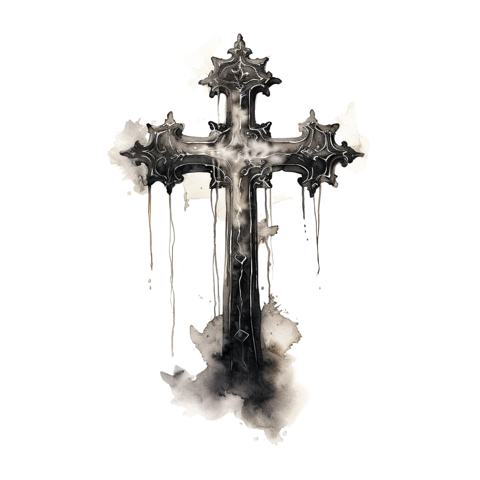 Gothic Crosses Clipart, 23 Digital Images in PNG Format for ...