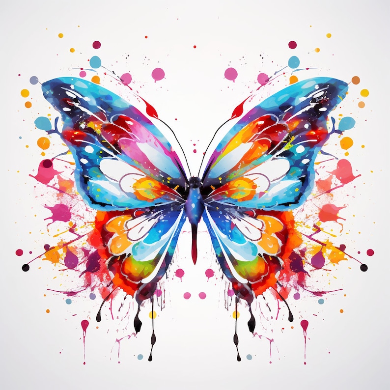 Digital Butterfly, Colorful, Set of 8 .PNG Images in High Resolution ...