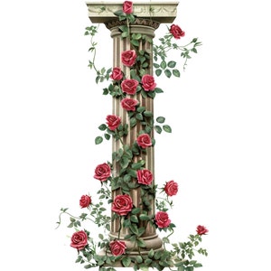 Greek Floral Column Clipart, 20 Digital Images in PNG Format for ...