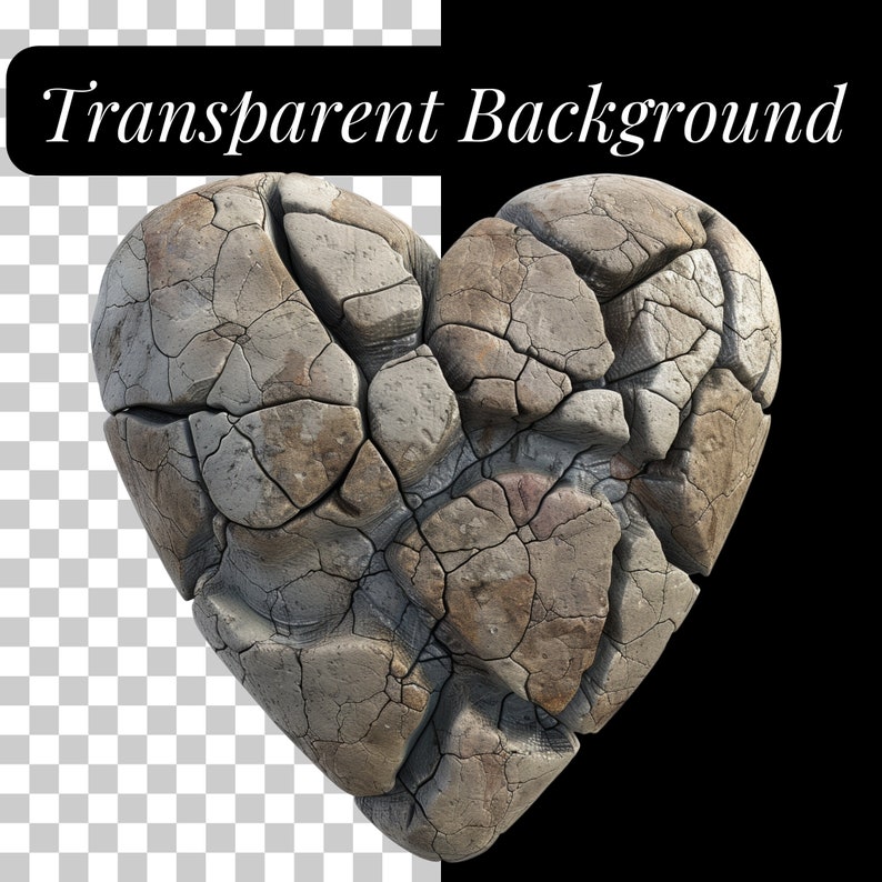 Stone Heart Clipart, 11 Digital Images in PNG Format for Valentine ...