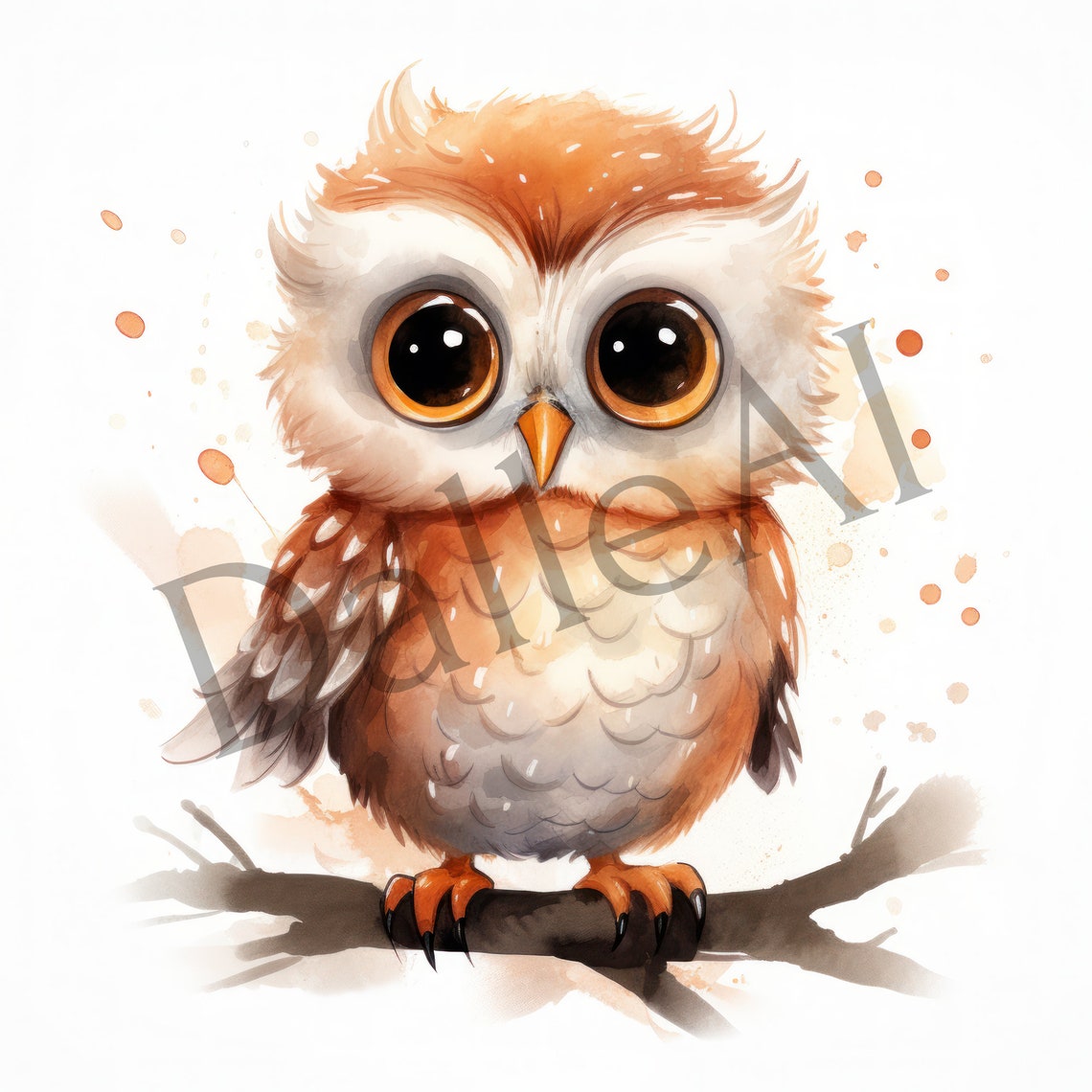 Owl Clipart 12 PNG Images in Watercolor High Quality - Etsy