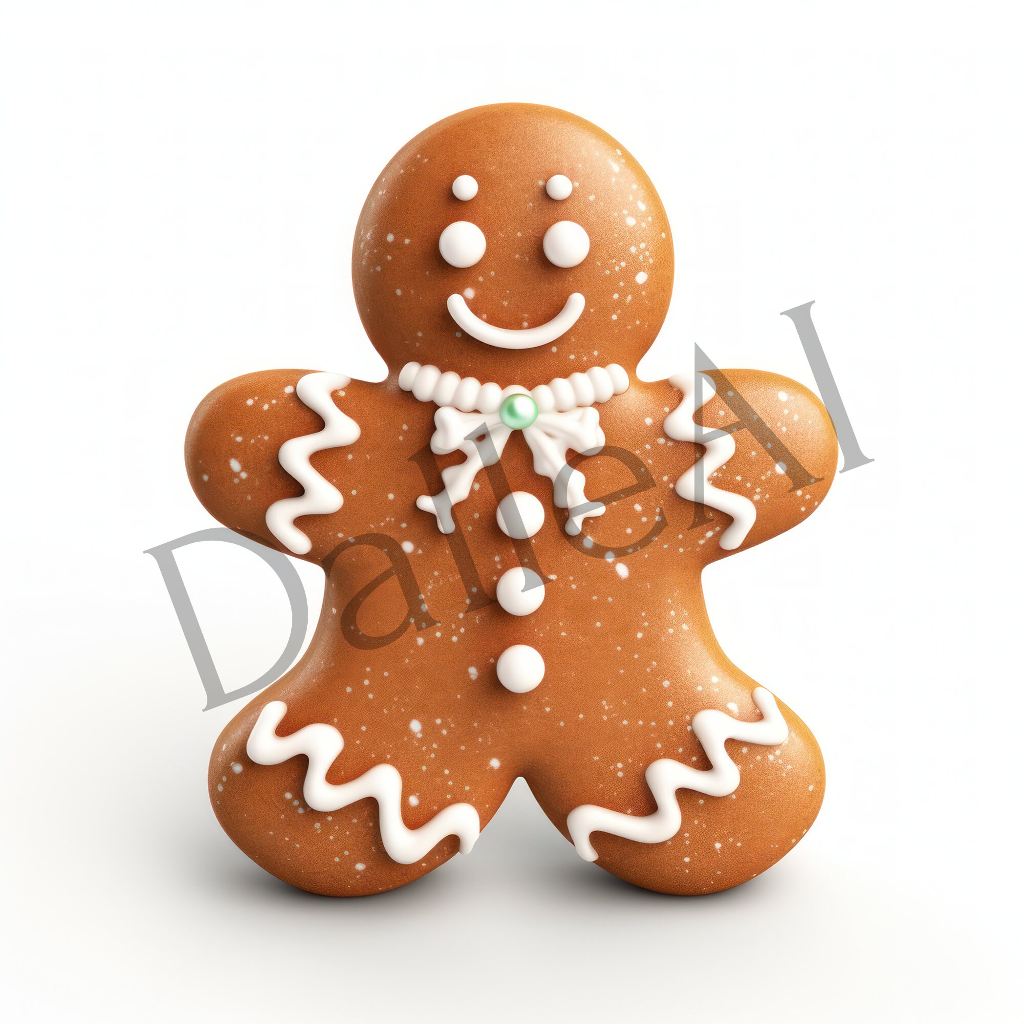 Gingerbread Figurine Clipart, Set of 14 PNG Images With Full ...