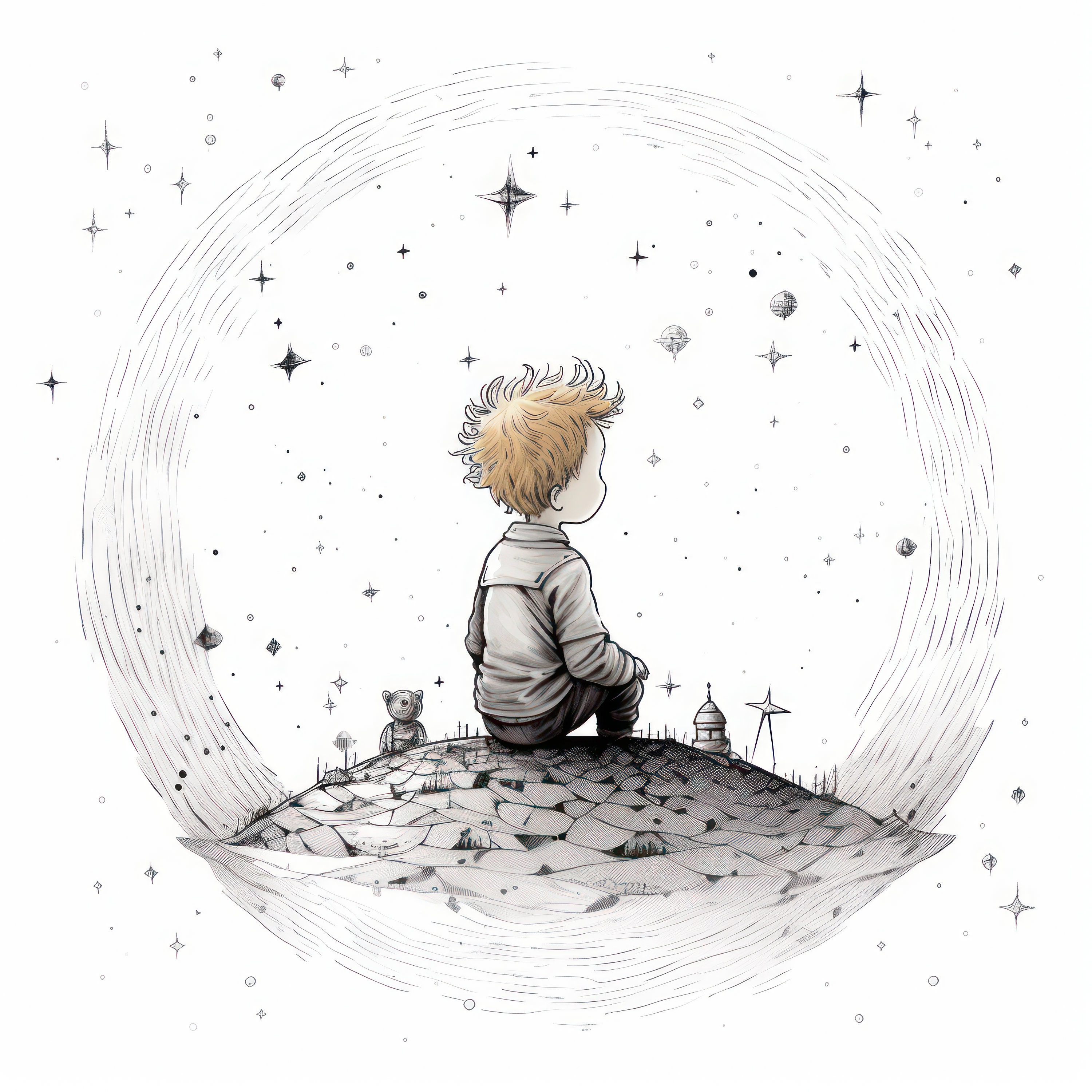The Little Prince Digital Images Set, 22 Images in 4K, PNG Format, AI ...
