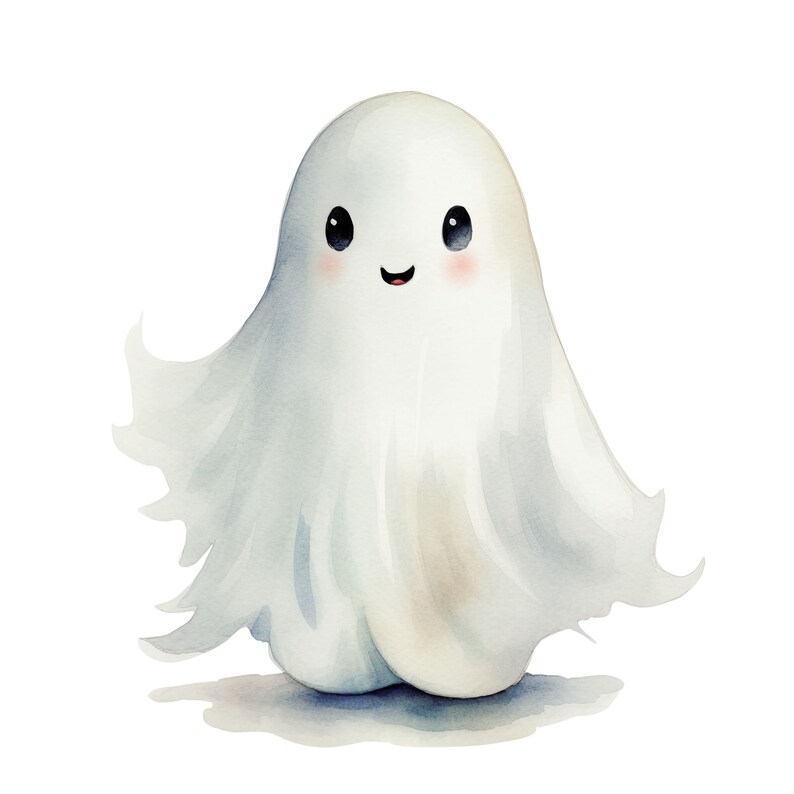 Friendly Ghost Clipart, 16 Digital Images in PNG Format With Transparent Background, Commercial ...