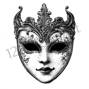 Venetian Masks Clipart, 10 Jpeg Images, Full Commercial Use, Ready to ...