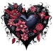 Gothic Floral Heart Clipart, 23 Digital Images in PNG Format for ...