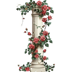 Greek Floral Column Clipart, 20 Digital Images in PNG Format for ...