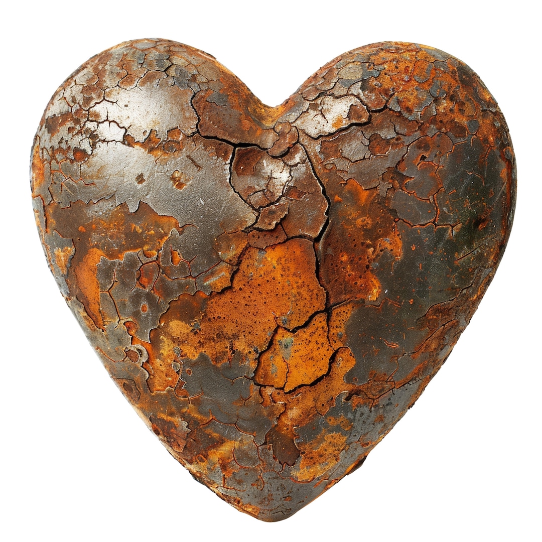 Rusty Heart Clipart, 20 Digital Images in PNG Format for Valentine ...