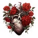 Gothic Floral Heart Clipart, 20 Digital Images in PNG Format for ...