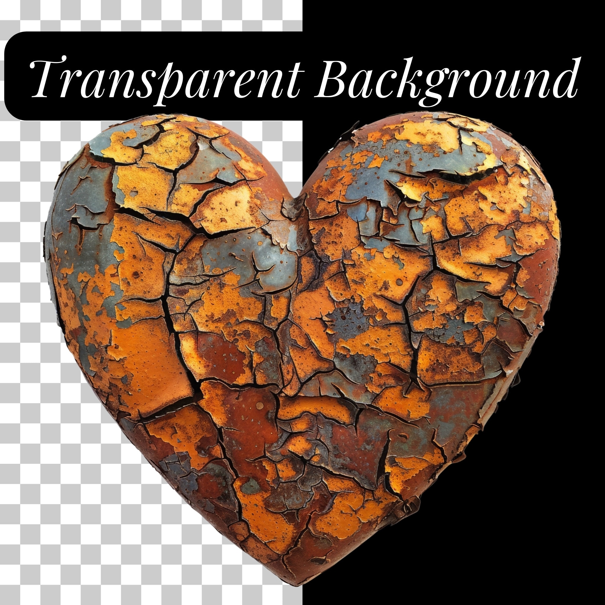 Rusty Heart Clipart, 20 Digital Images in PNG Format for Valentine ...