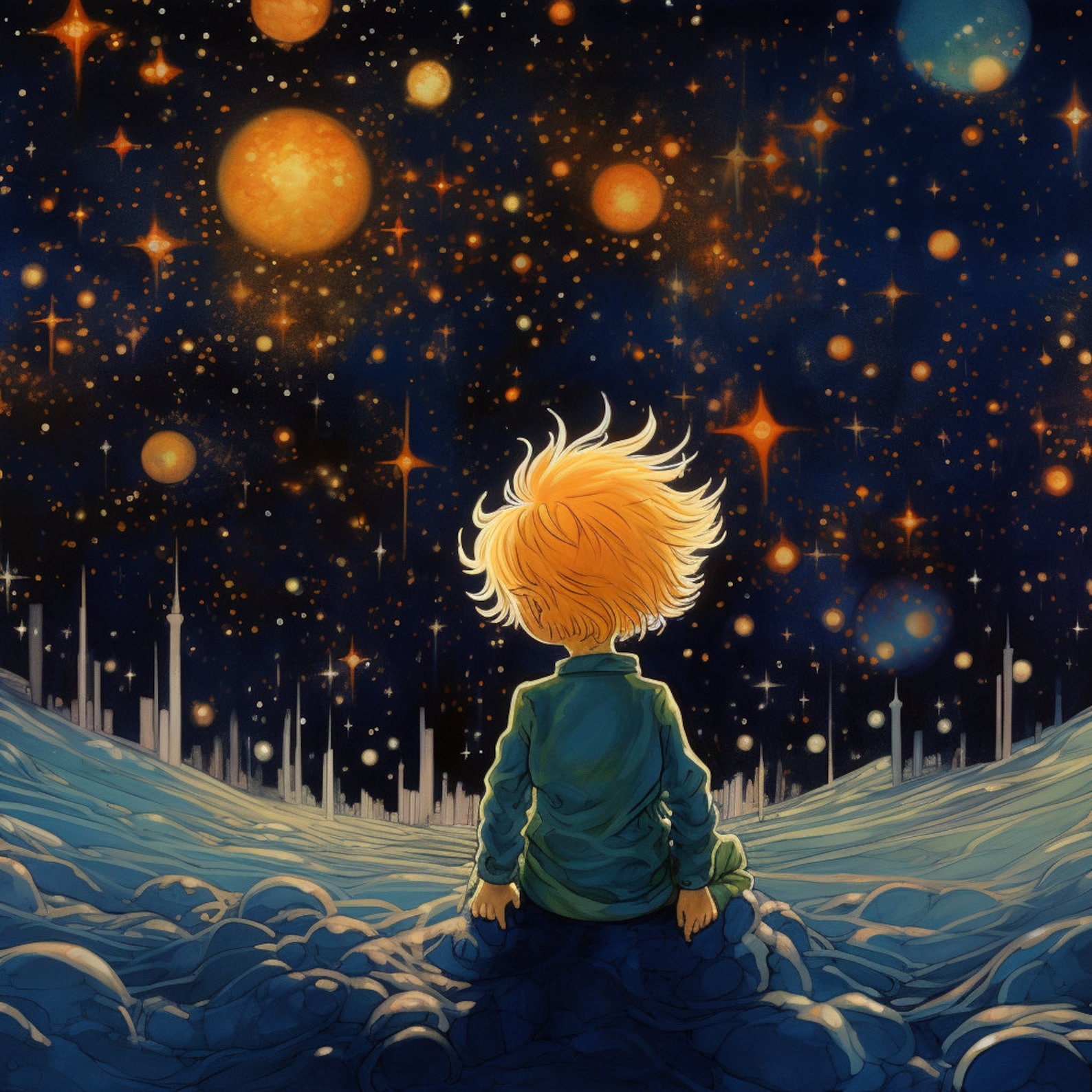 The Little Prince Digital Art Set, 37 Images Set, .PNG Format, Ready to ...