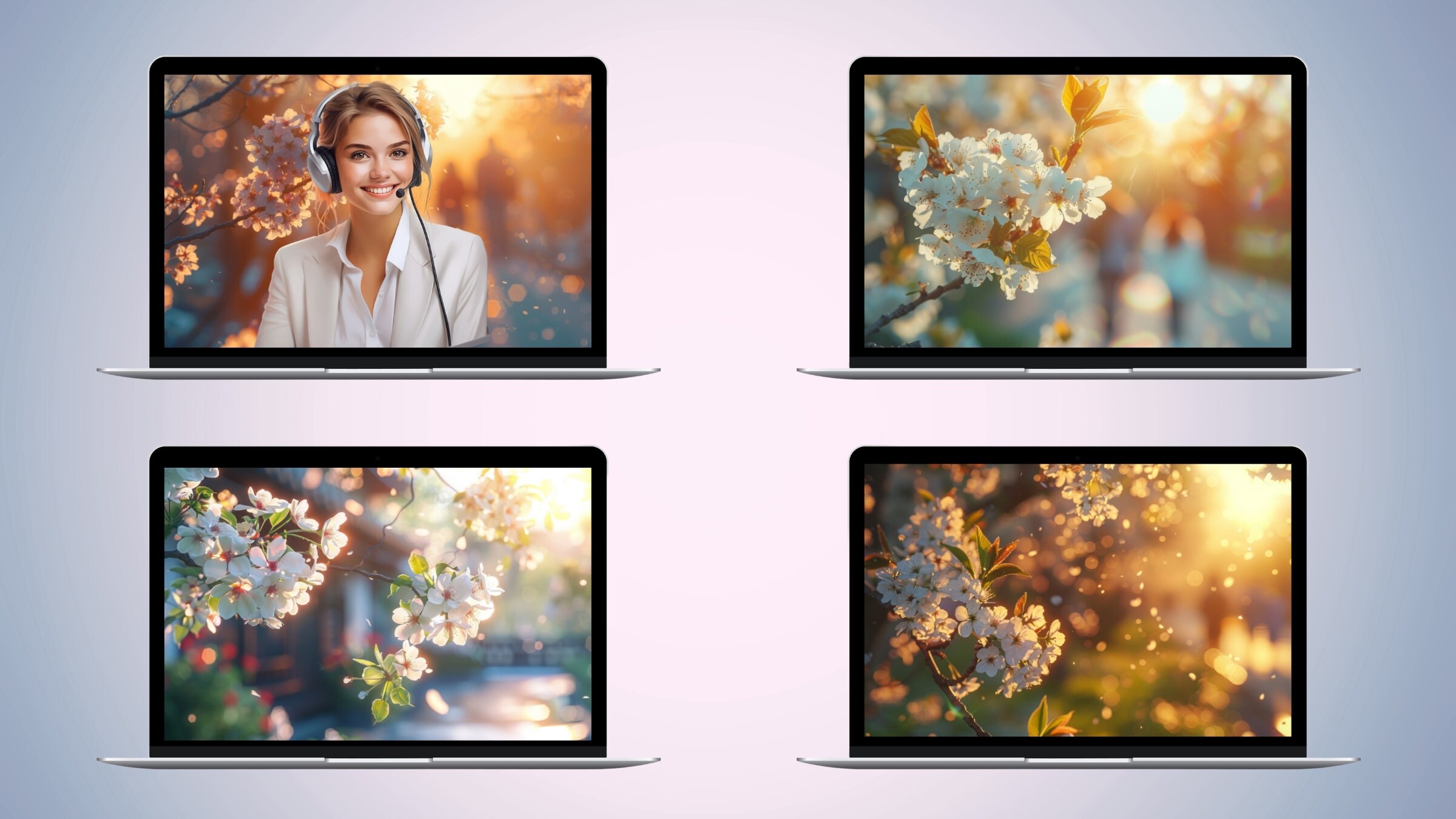 Zoom Background With Cherry Blossom, 12 JPEG Images in High Quality ...
