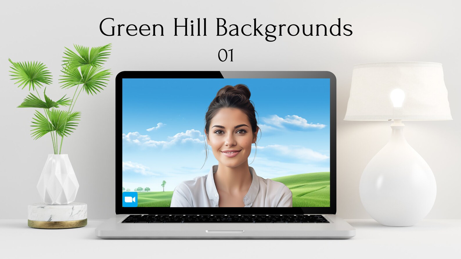 Zoom Background, Green Hill Edition, 8 PNG Bilder in hoher Qualität ...
