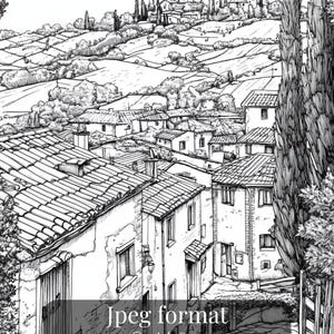Italian Village Coloring Pages – Set of 17 Printable Line Art Designs ...