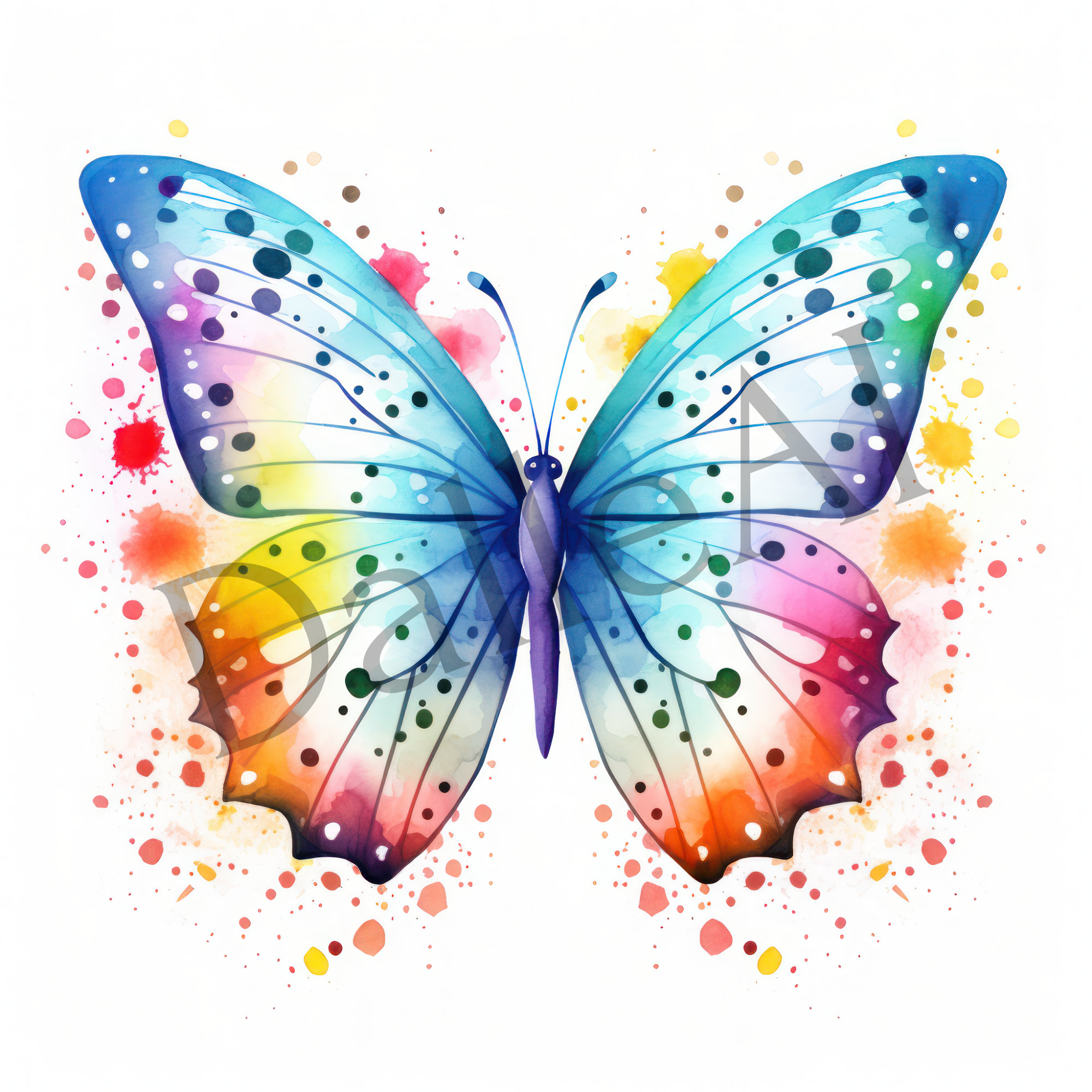 Butterfly Clipart in Watercolor Style, Set of 22 PNG Images, Ready to ...