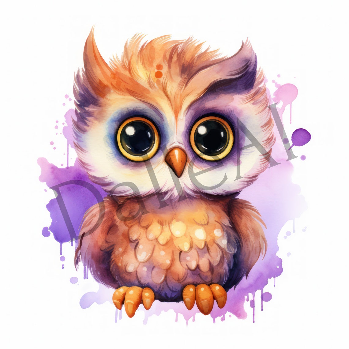 Owl Clipart 12 PNG Images in Watercolor High Quality - Etsy