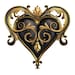 Golden Gothic Heart Clipart, 16 Digital Images in PNG Format for ...