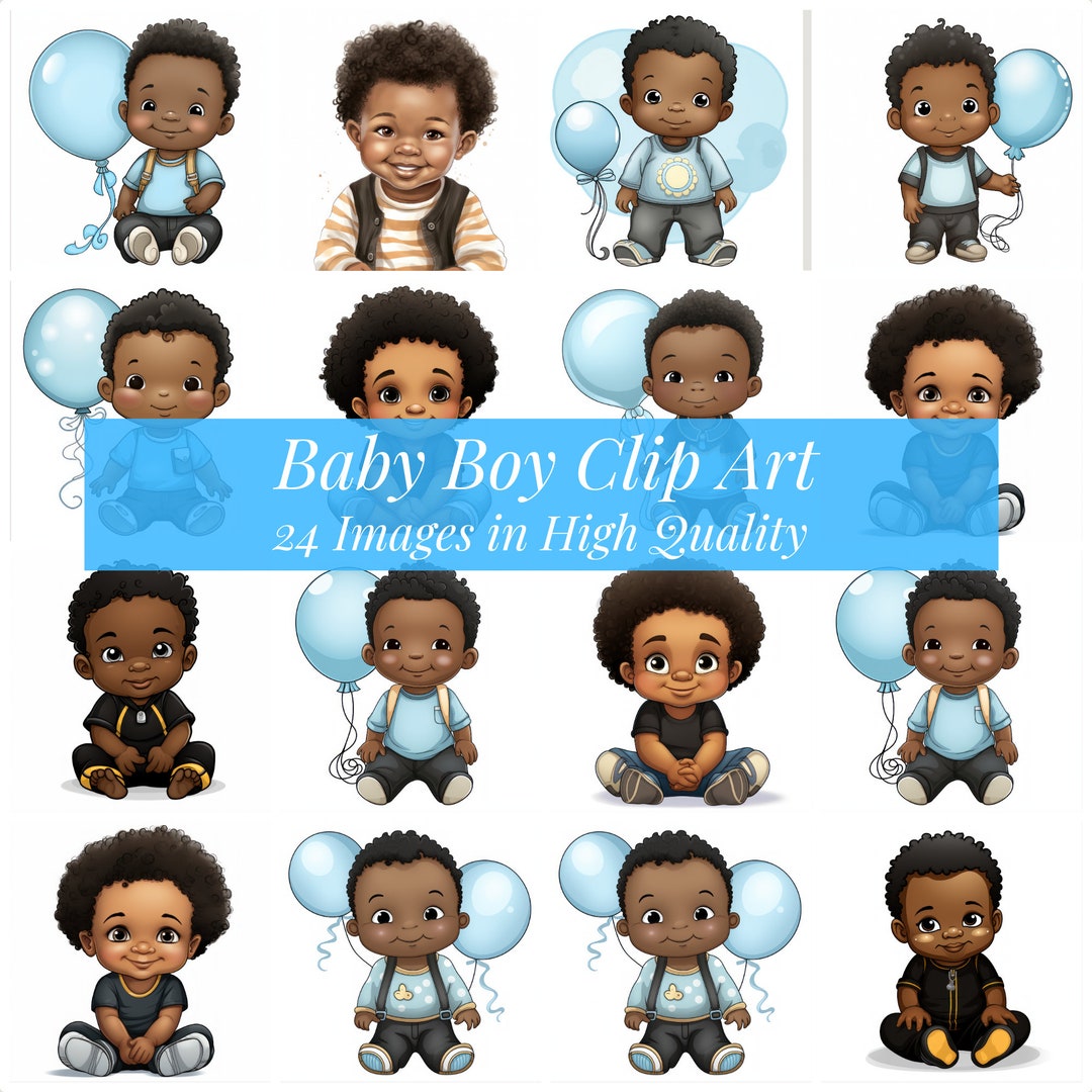 Baby Boy Clipart, Set of 24 Digital Images in High Quality, Baby ...