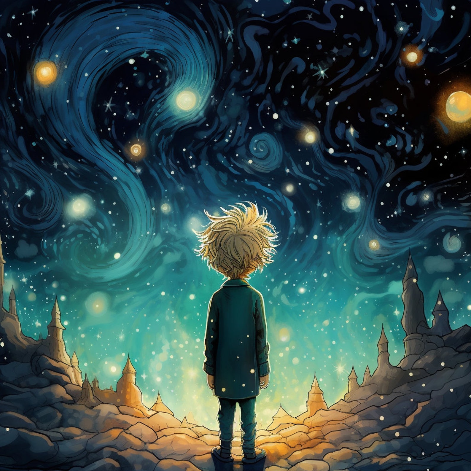 The Little Prince Digital Art Set, 37 Images Set, .PNG Format, Ready to ...