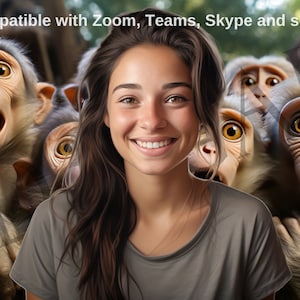 Funny Zoom Background, Monkey Edition, 8 PNG Images in High Quality ...