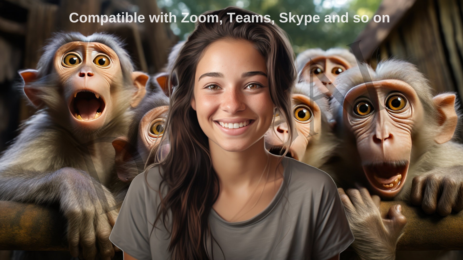 Funny Zoom Background, Monkey Edition, 8 PNG Images in High Quality ...