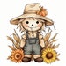 Scarecrow Clipart, Set of 21 PNG Images, High Quality Images, Wall Art ...