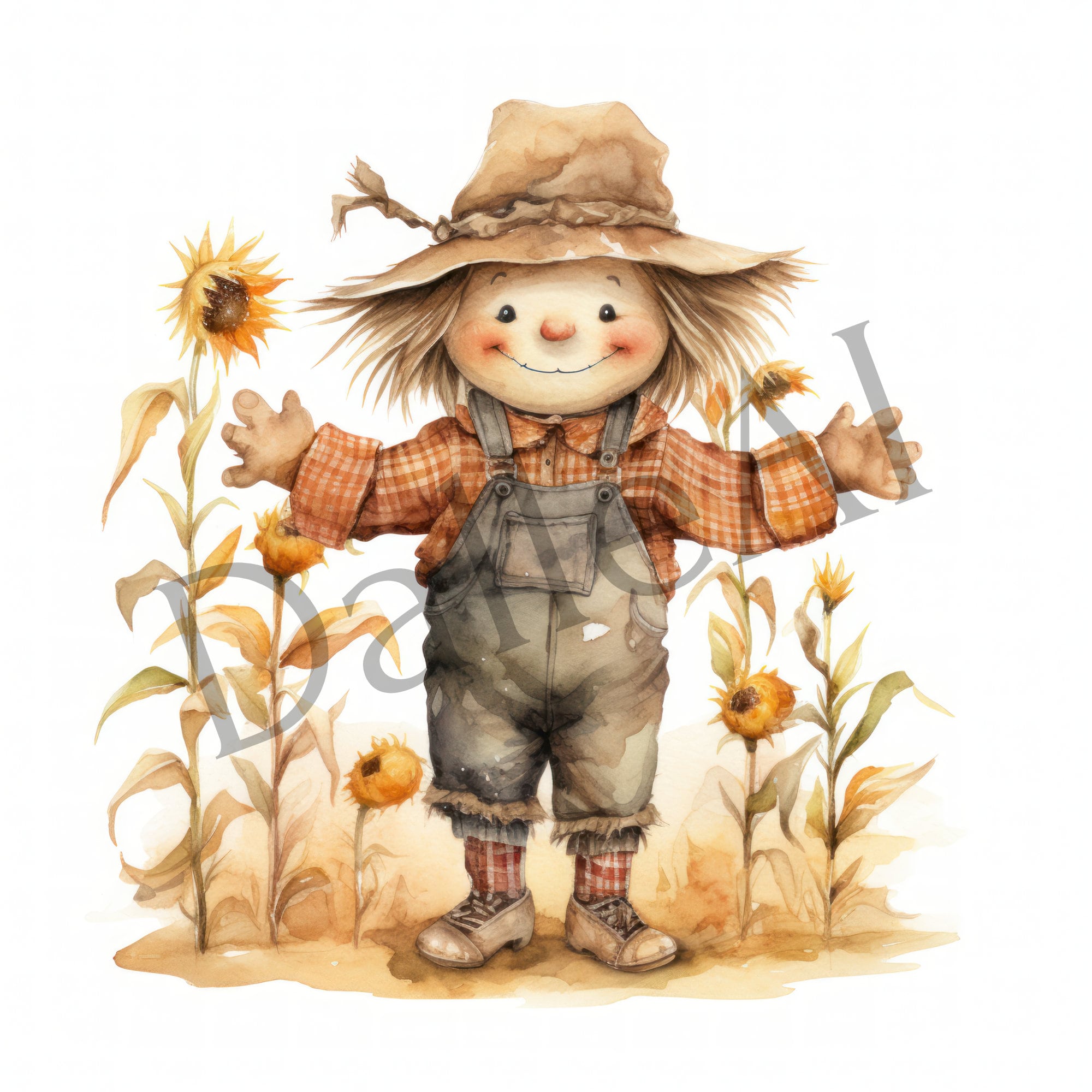 Scarecrow Clipart Set of 38 PNG Images High Quality Images - Etsy