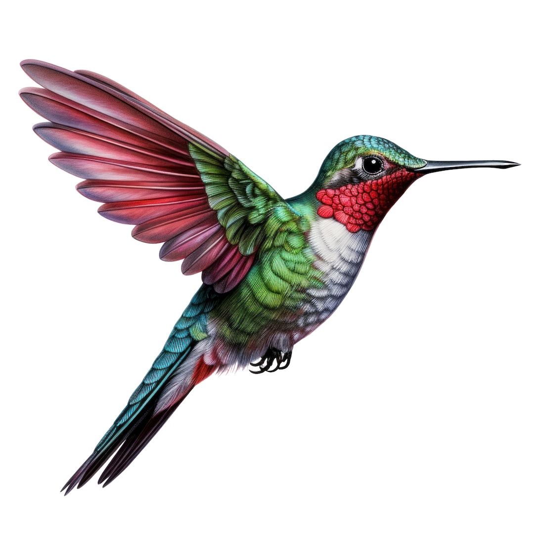 Hummingbird Clipart, Set of 10 PNG Digital Images in High Quality ...