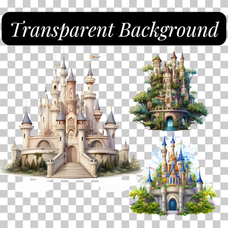 Magic Castle Clipart 12 Images in PNG Format Transparent - Etsy