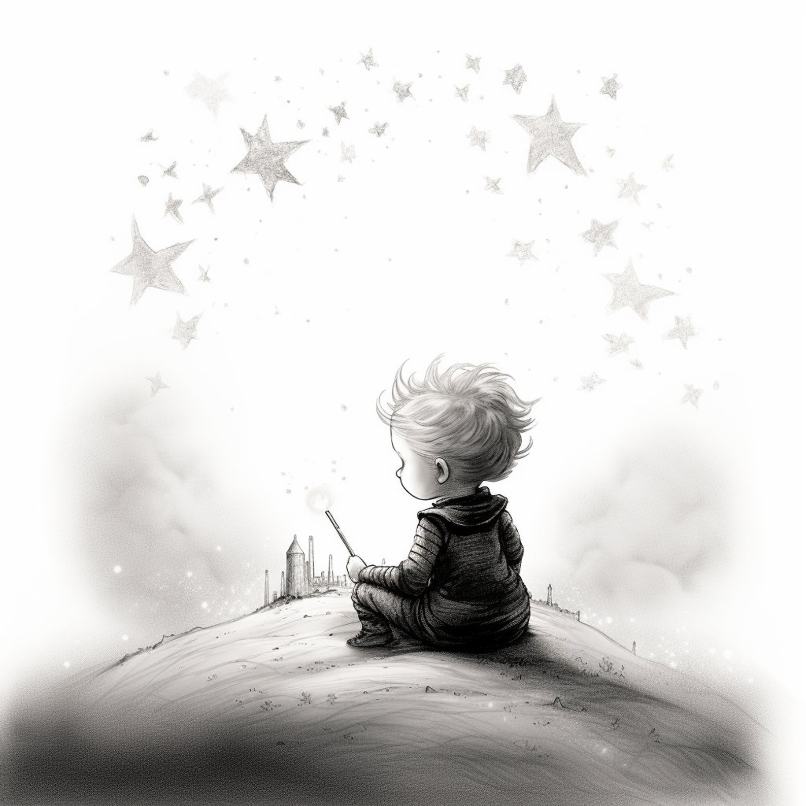 The Little Prince Digital Art Set, 37 Images Set, .PNG Format, Ready to ...