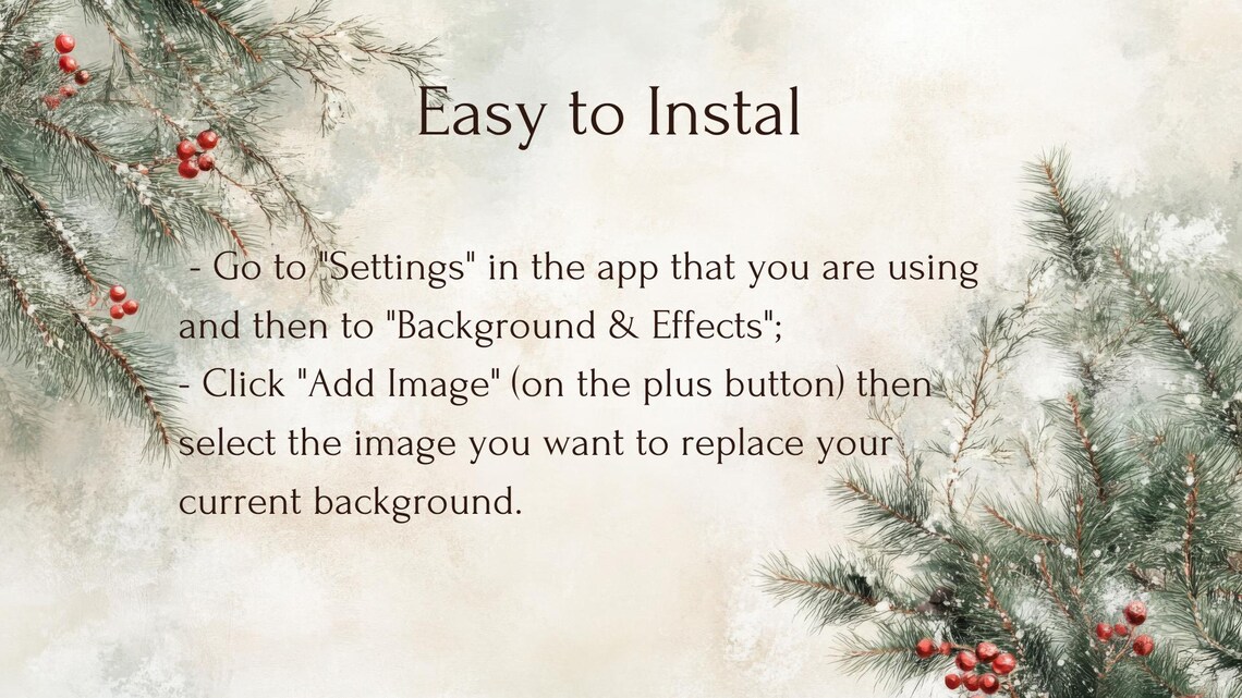 Virtual Background, Classic Christmas Edition, 10 JPG Images in High ...