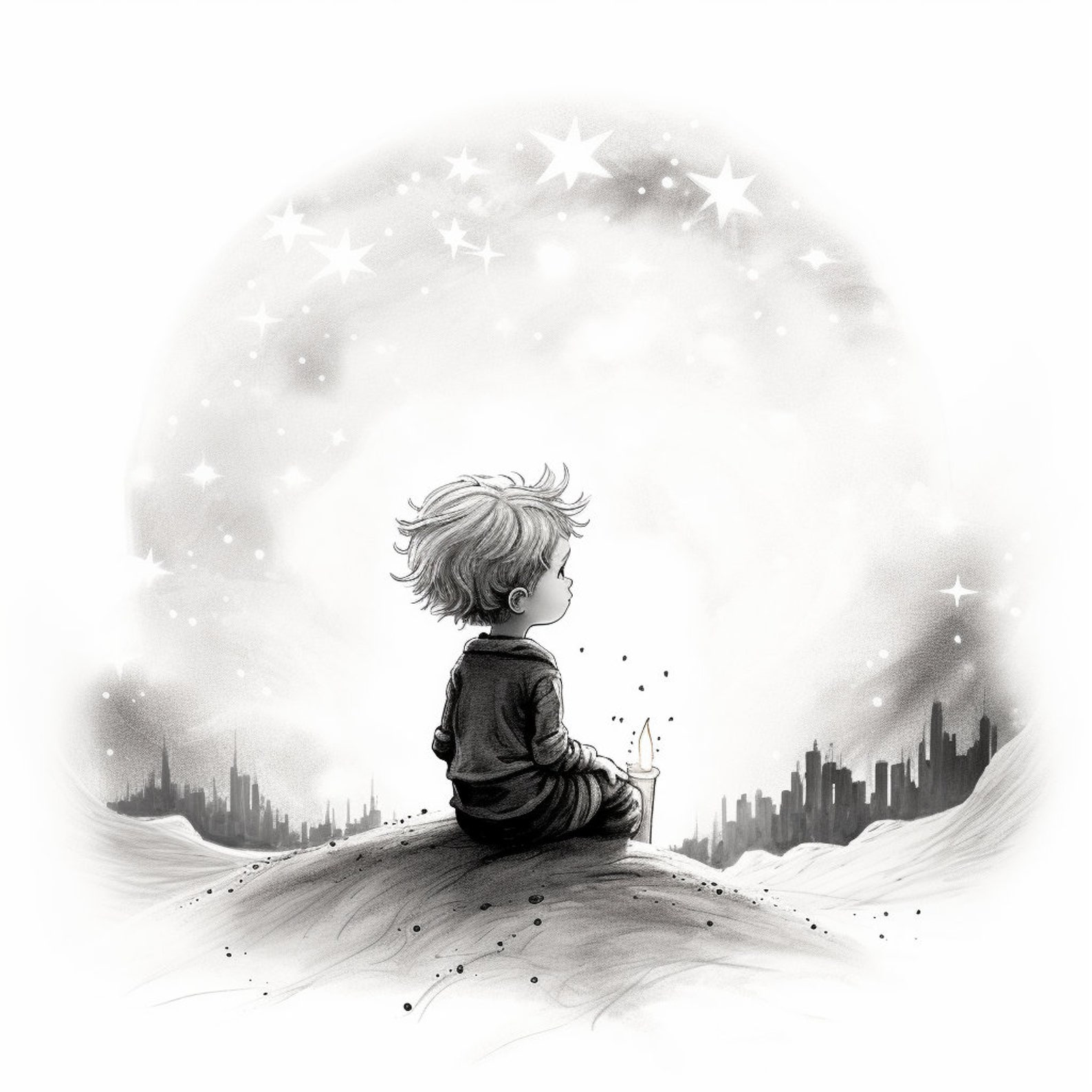 The Little Prince Digital Art Set, 37 Images Set, .PNG Format, Ready to ...