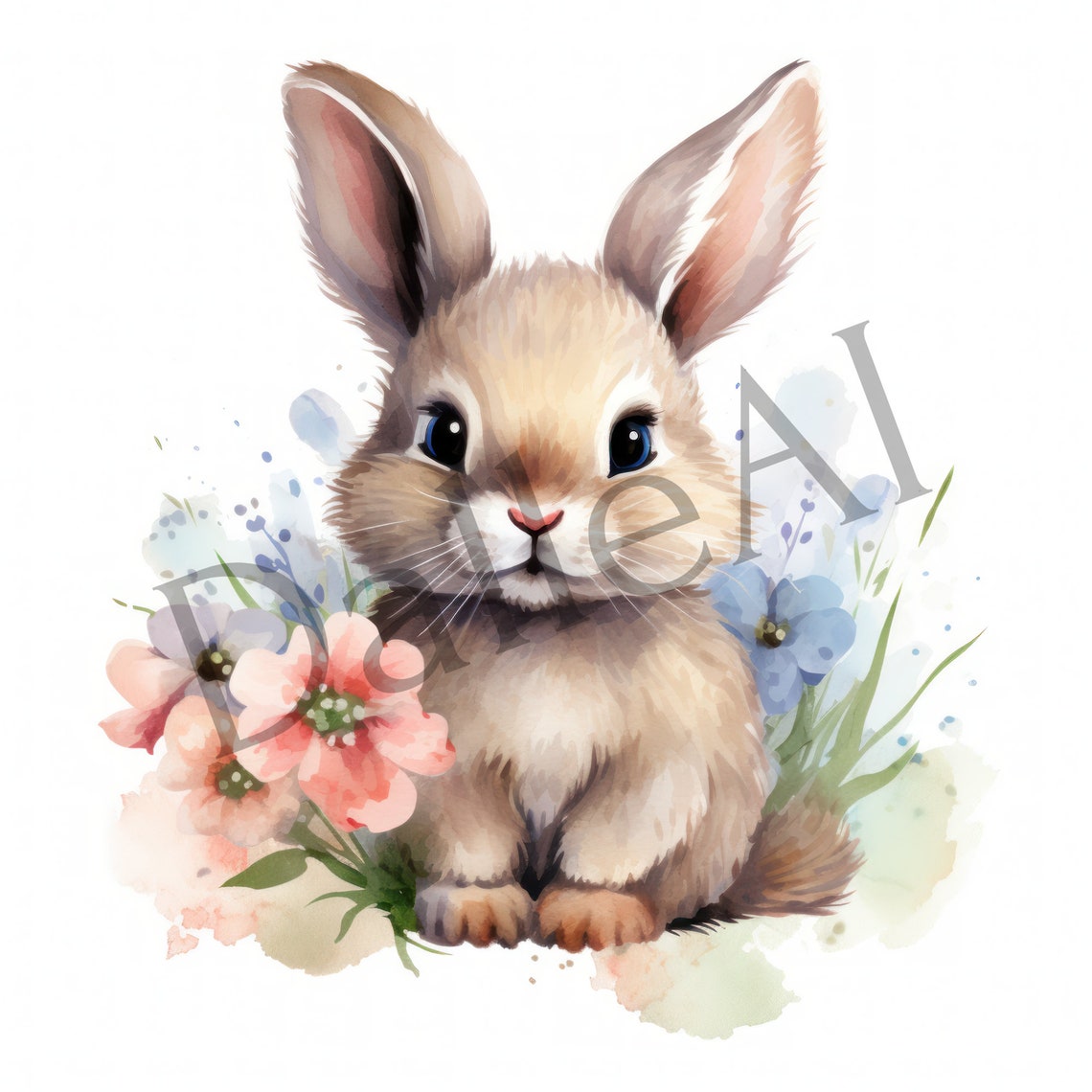 Watercolor Bunny Clipart 19 Bunny PNG Images AI Images - Etsy