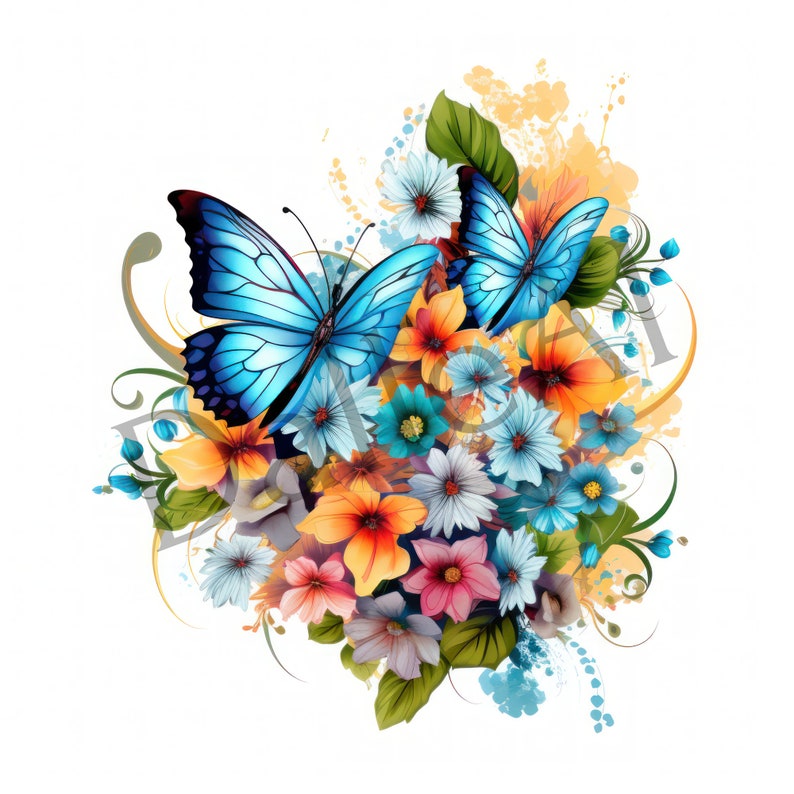 Butterfly Watercolor Clipart Set of 32 PNG Images Ready to - Etsy