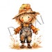 Scarecrow Clipart, Set of 38 PNG Images, High Quality Images, Wall Art ...
