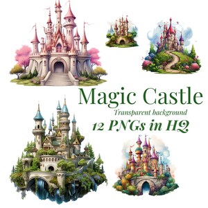 Magic Castle Clipart, 12 Images in PNG Format, Transparent Background ...