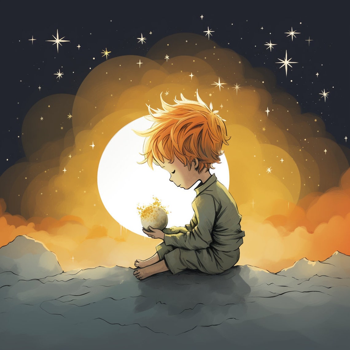 The Little Prince Digital Art Set, 37 Images Set, .PNG Format, Ready to ...