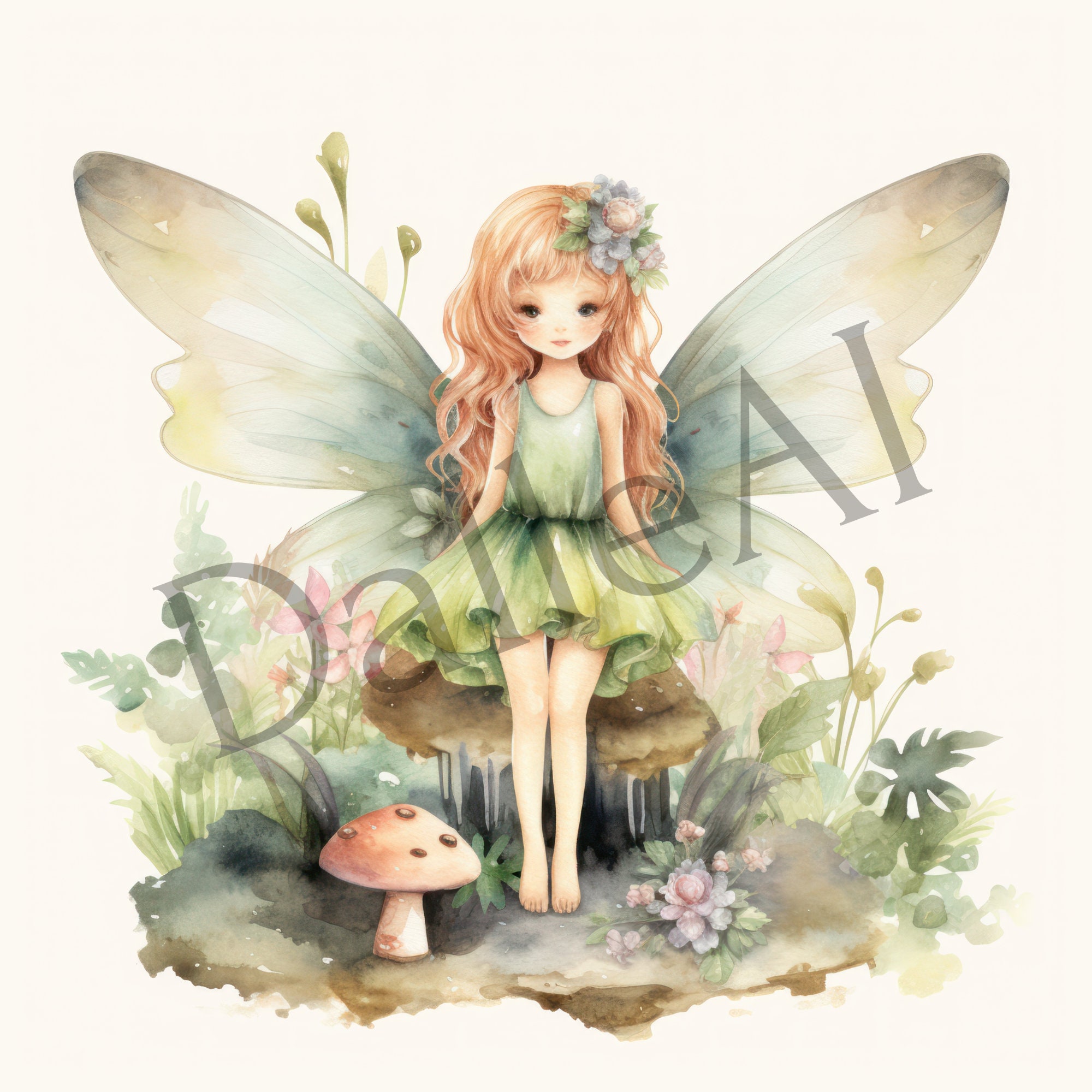 Watercolor Fairies, Cute Fairy 7 PNG Downloadable Images Set in High ...
