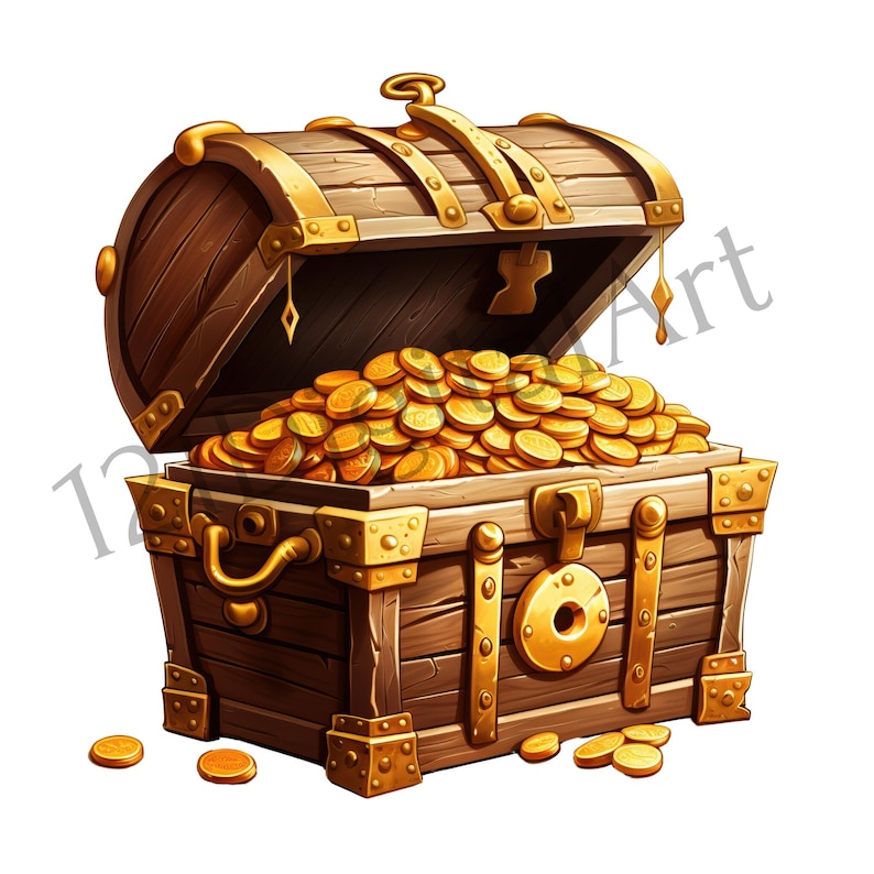Treasure Chest Clipart, 13 Digital Images in PNG Format for ...