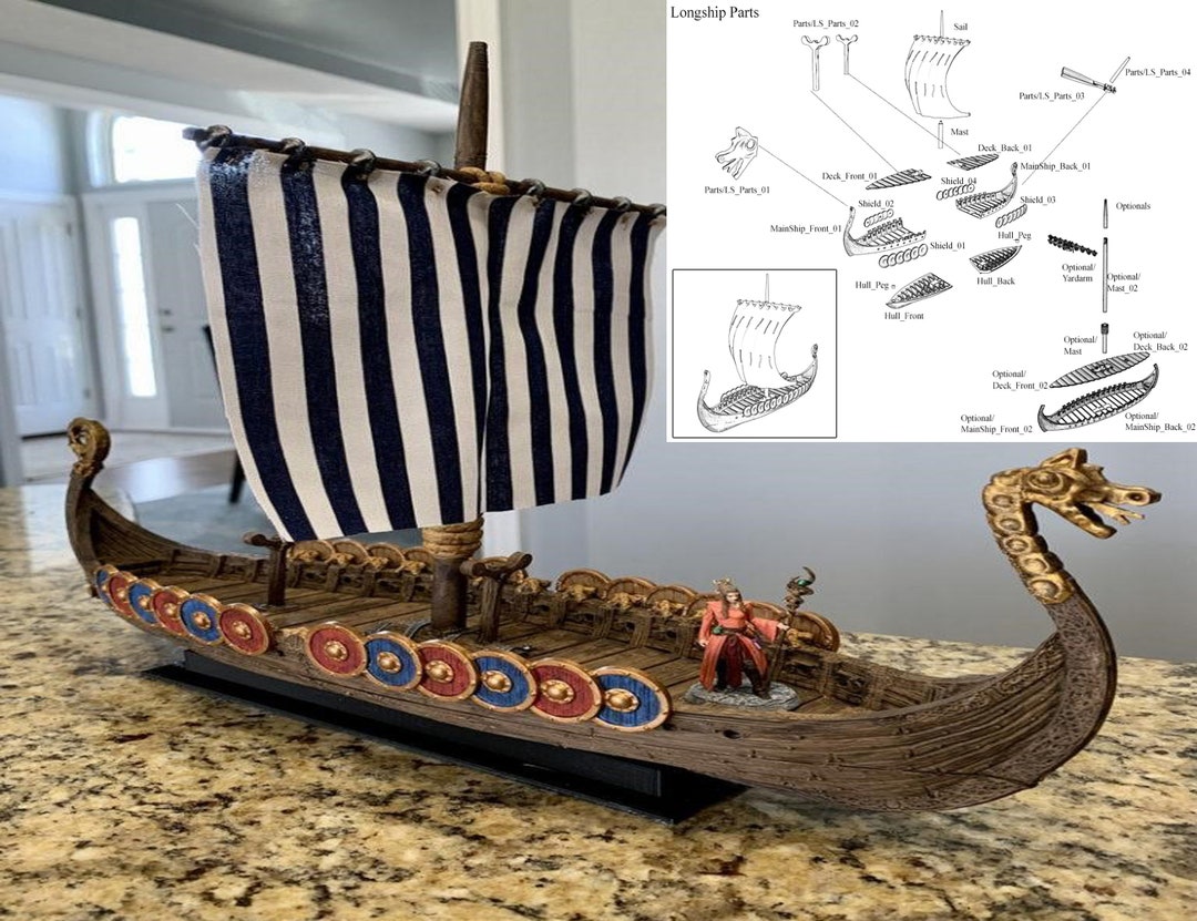 Drakkar Viking Longship 3D Stl File Stl File for 3D Printers 3D Print ...