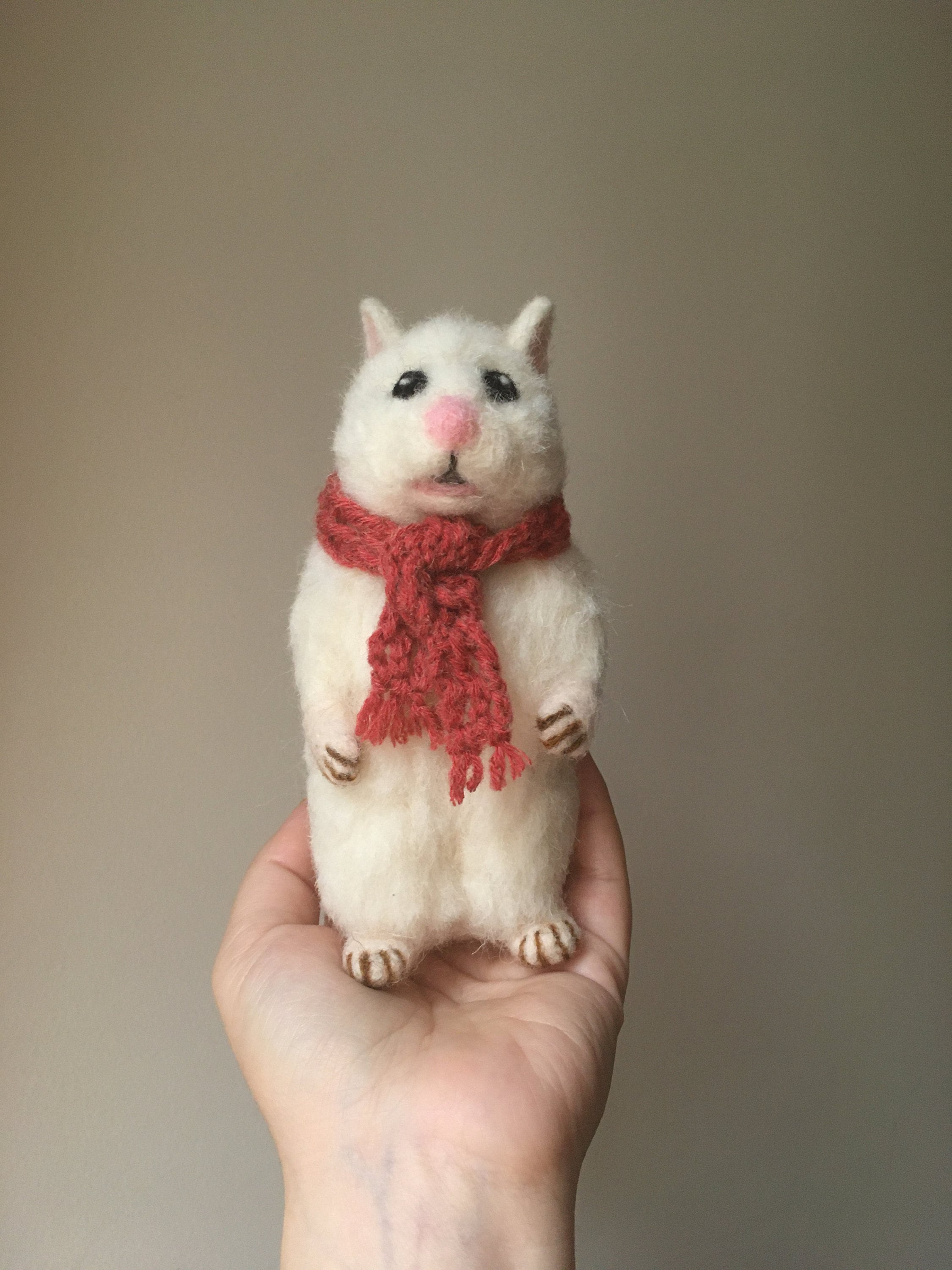 Hamster Faux Taxidermy / Life Size White Syrian Hamster Soft Sculpture ...