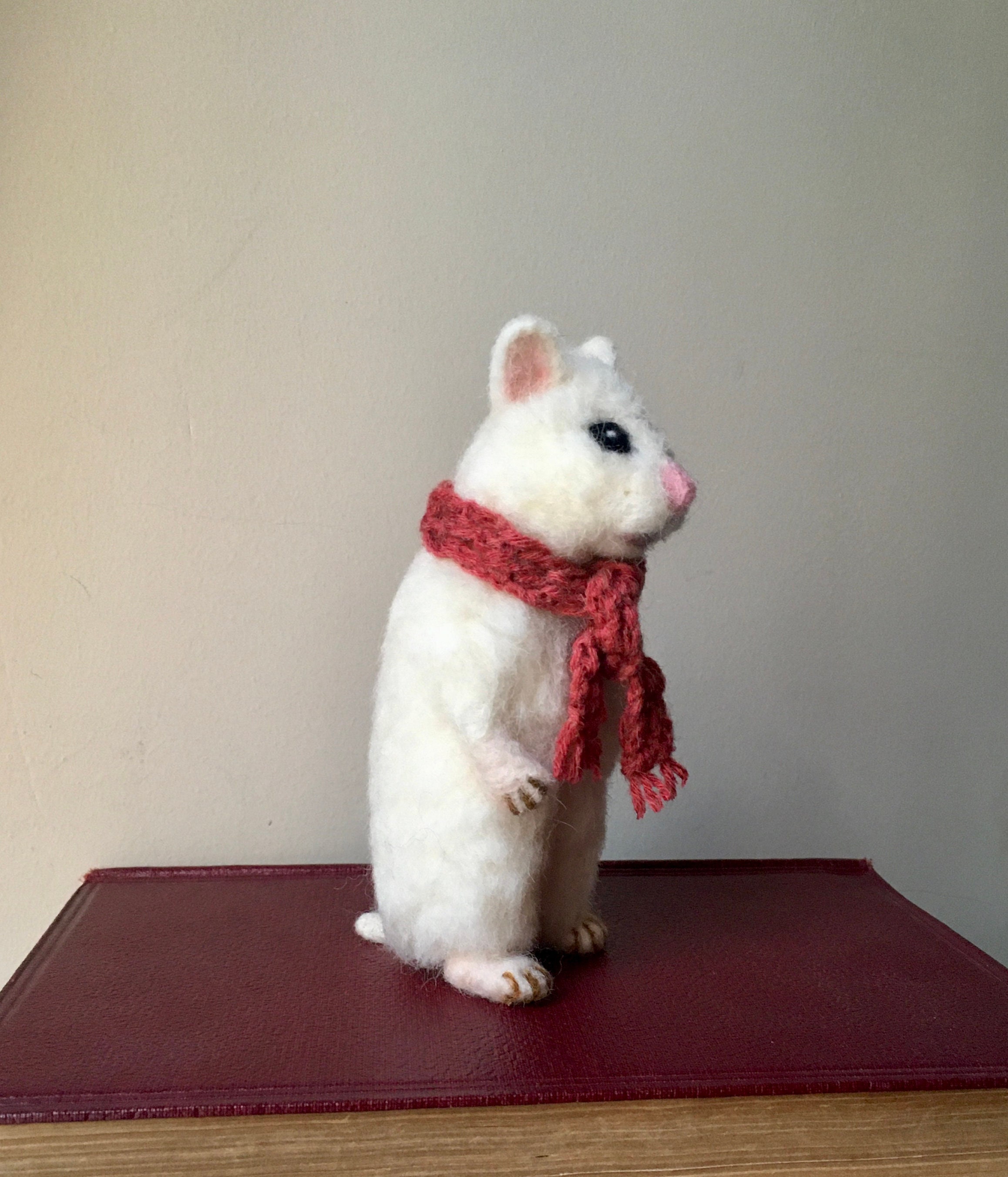 Hamster Faux Taxidermy / Life Size White Syrian Hamster Soft Sculpture ...