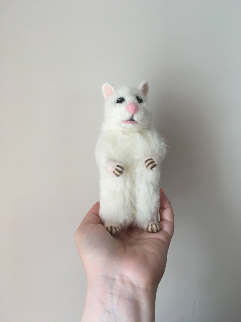 Hamster Faux Taxidermy / Life Size White Syrian Hamster Soft Sculpture ...