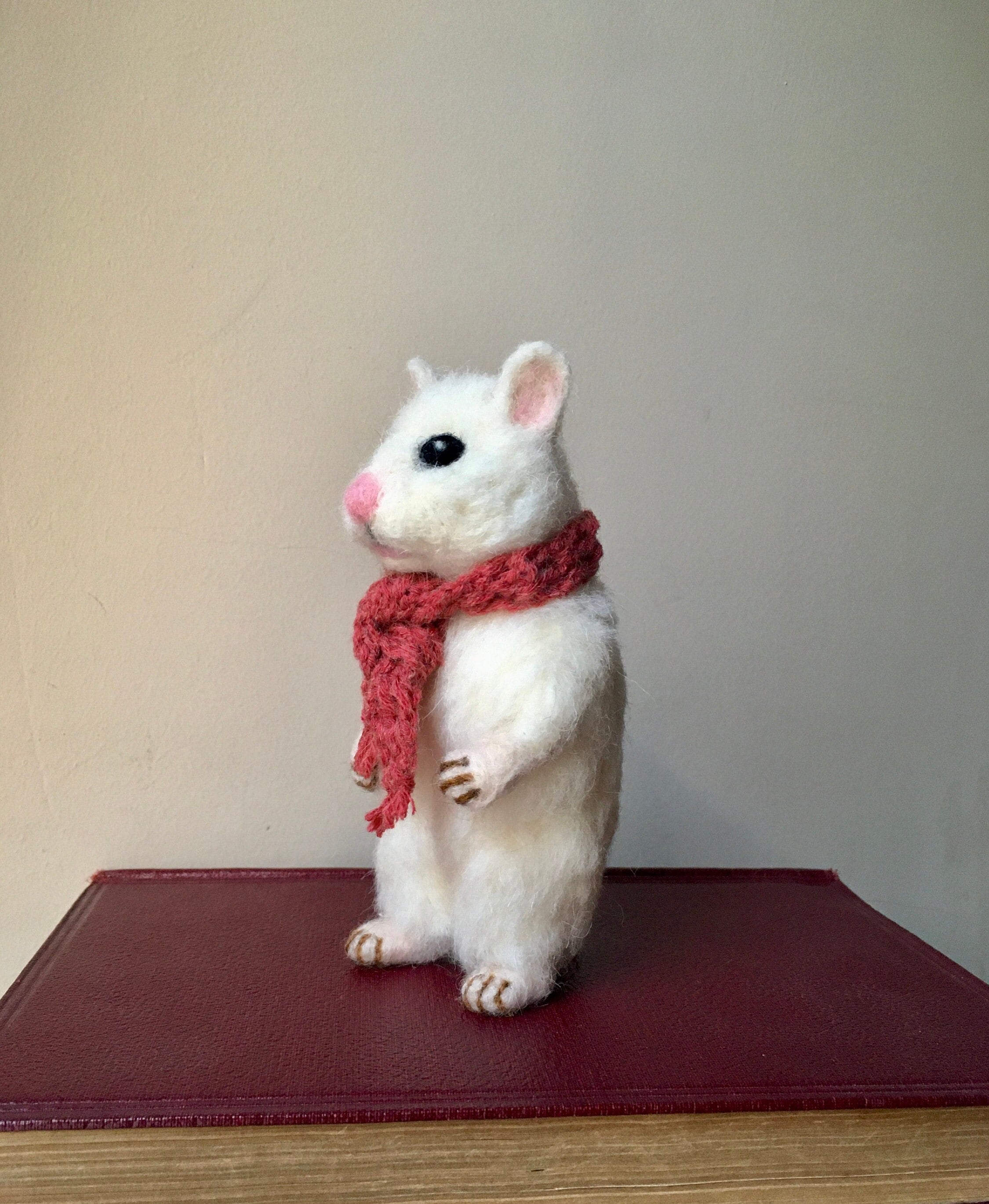 Hamster Faux Taxidermy / Life Size White Syrian Hamster Soft Sculpture ...