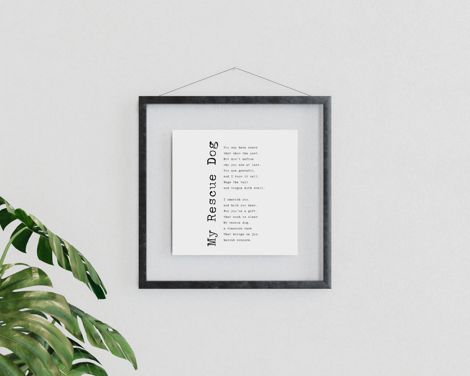 My Rescue Dog Poem Print - Rescue Dog Mom - Dog Mom Gift - Dog Poem ...