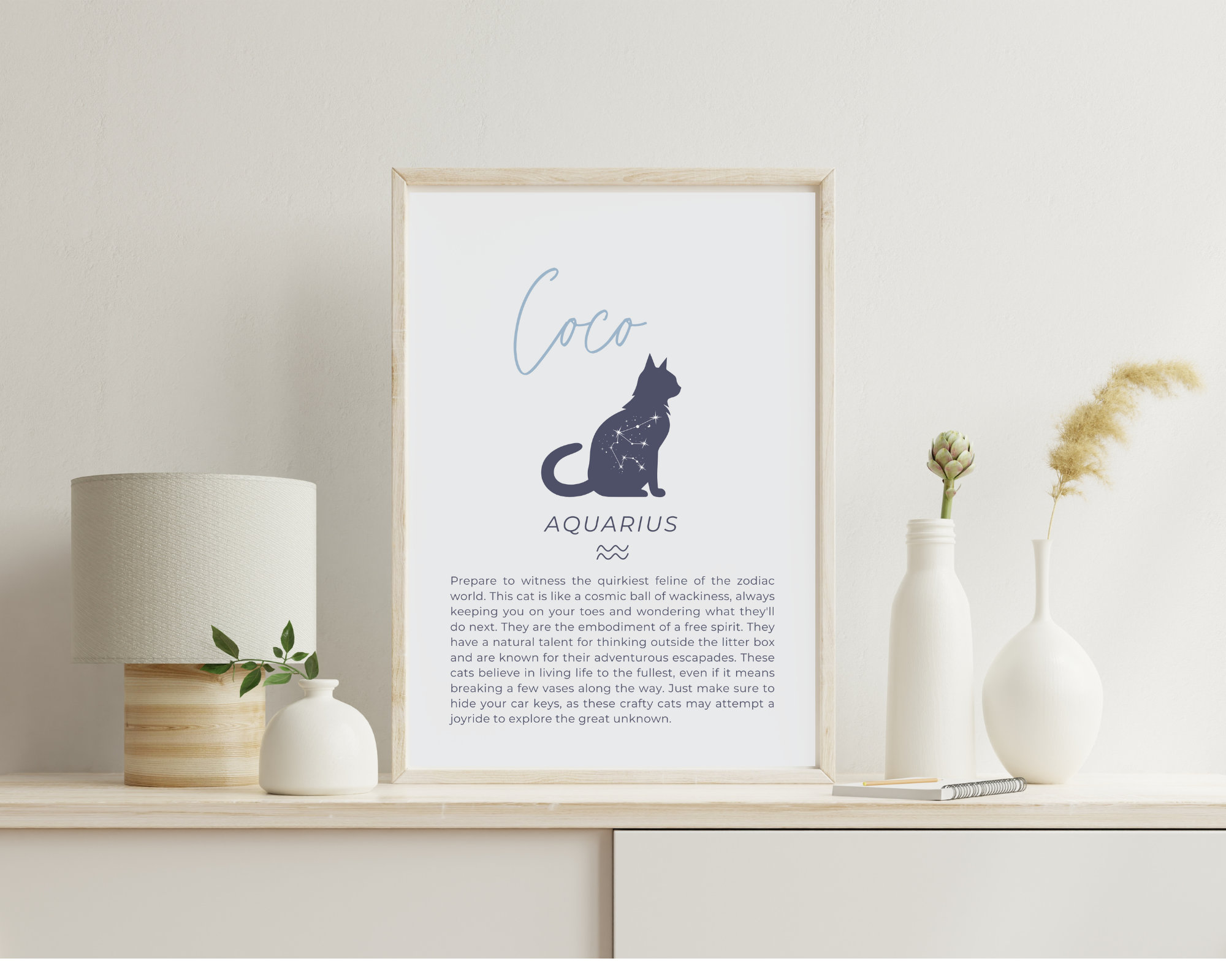 Cat Zodiac Signs, Custom Cat Poster, Personalized Cat Astrology Sign ...