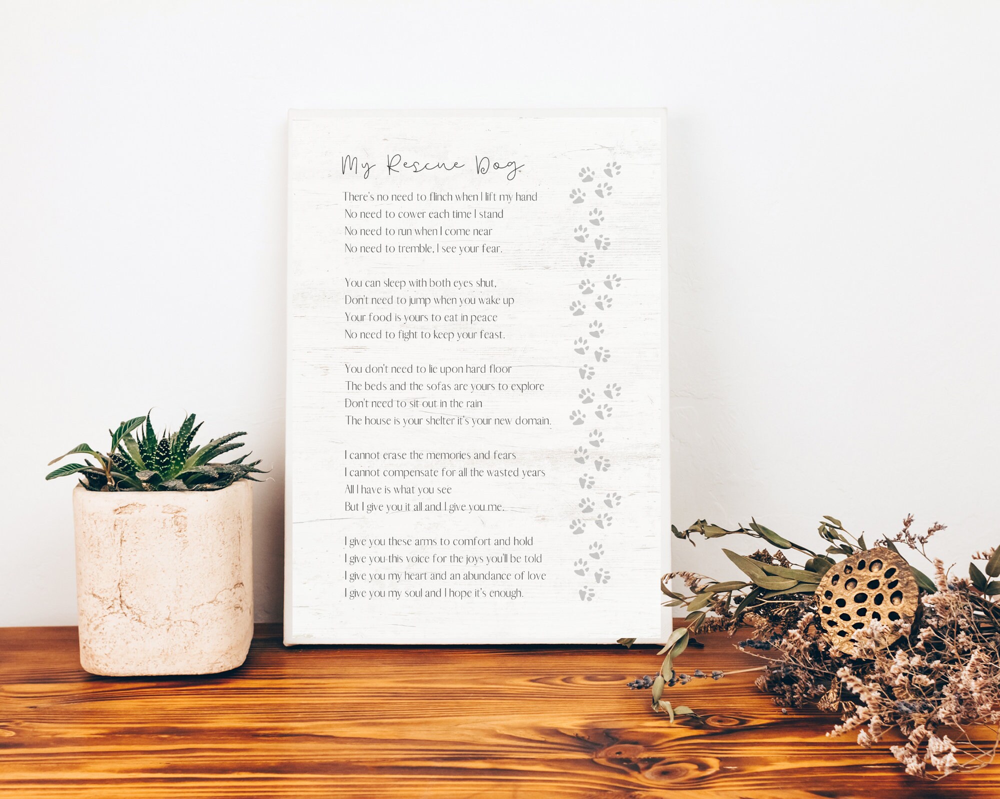 My Rescue Dog Poem Print - Shelter Dog Poem - Dog Poetry - Rescue Dog ...